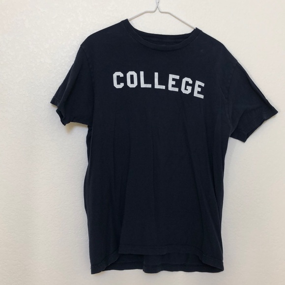 Shirts | Mens Navy Blue College Tee Shirt | Poshmark